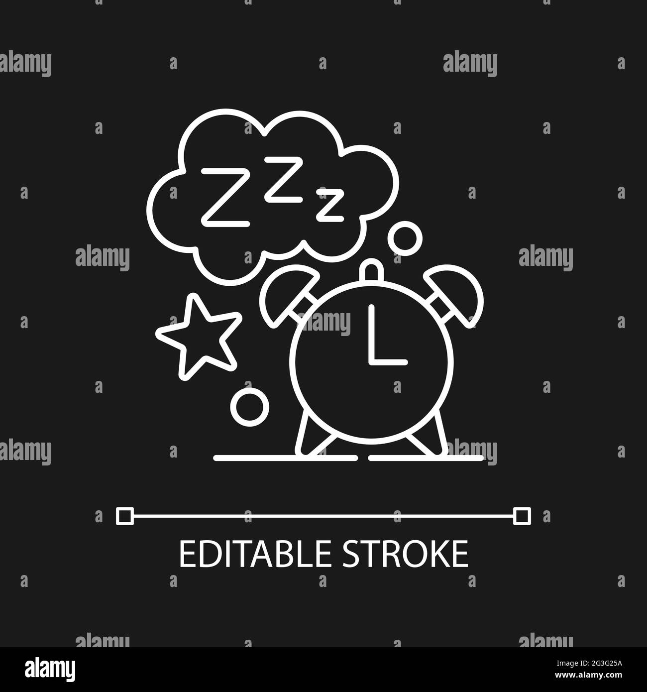 Sleep time white linear icon for dark theme Stock Vector Image & Art ...