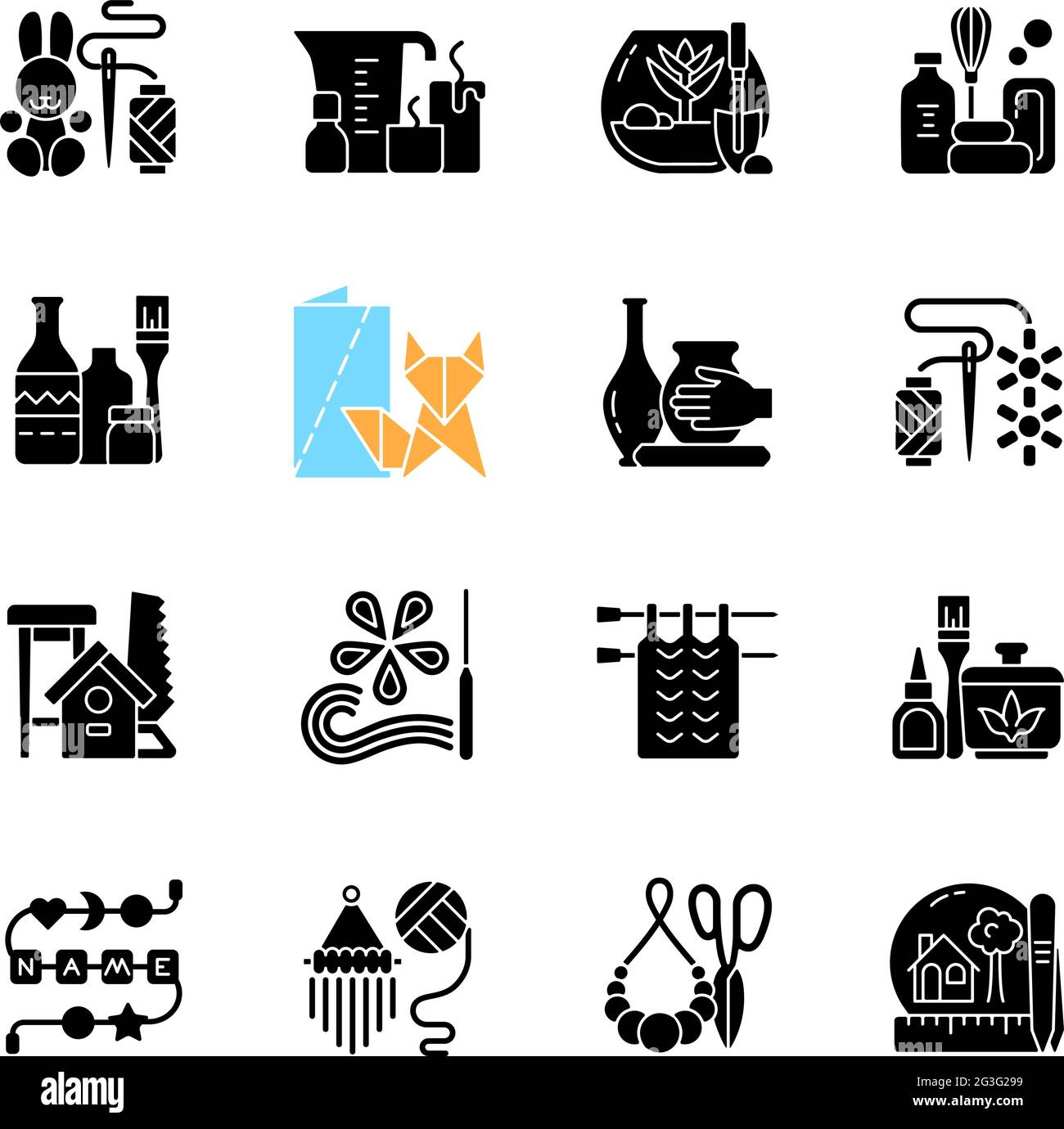 Trending hobbies black glyph icons set on white space Stock Vector ...