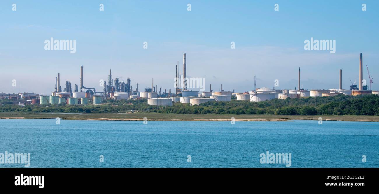 Fawley, Hampshire, England, UK. 2021. Fawley refinery viewed from ...