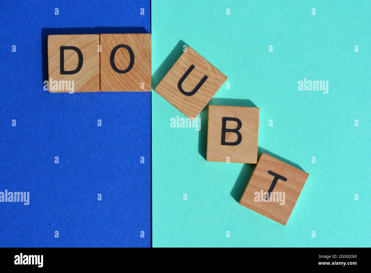 Do or Doubt, words in wooden alphabet letters isolated on colourful ...
