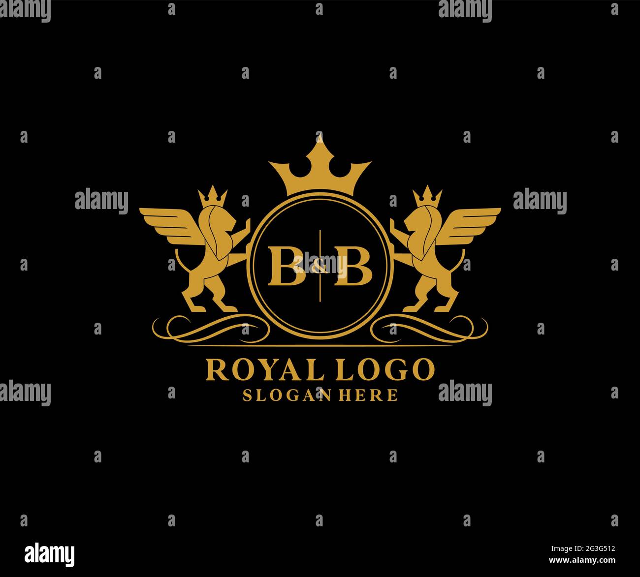 BB Letter Lion Royal Luxury Heraldic,Crest Logo template in vector art ...
