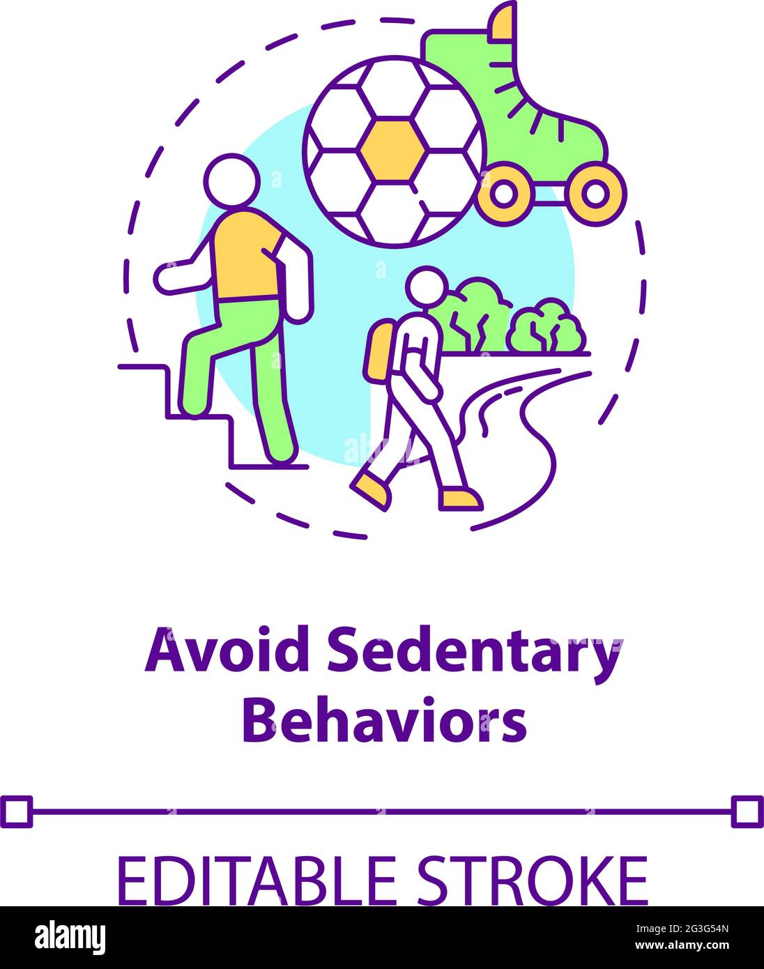 Avoid sedentary behaviors concept icon Stock Vector Image & Art - Alamy