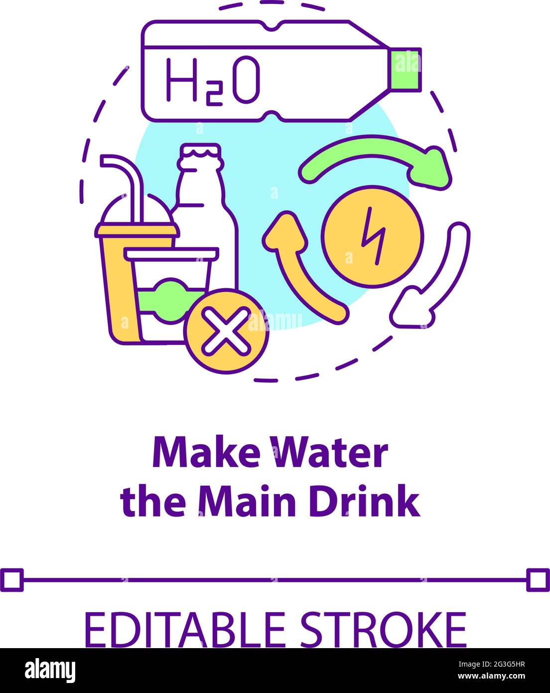 Make water main drink concept icon Stock Vector Image & Art - Alamy