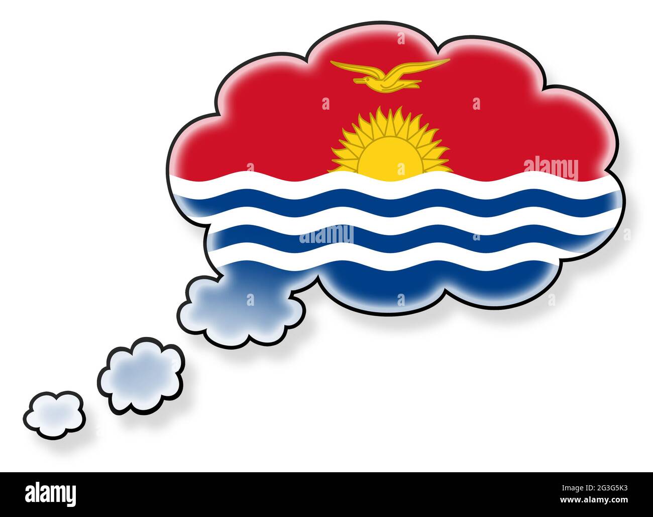 Flag in the cloud, isolated on white background Stock Photo - Alamy