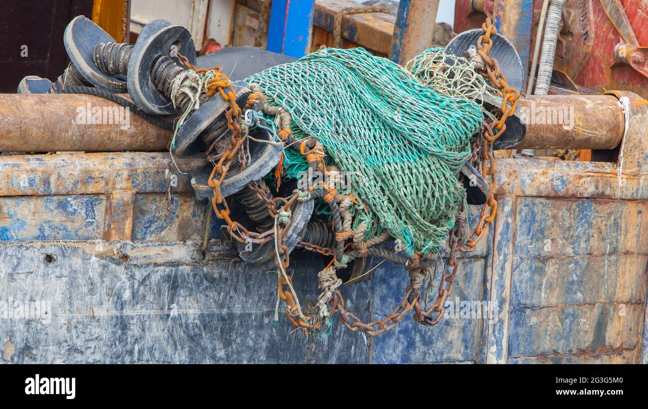 Abstract background with a pile of fishing nets Stock Photo - Alamy