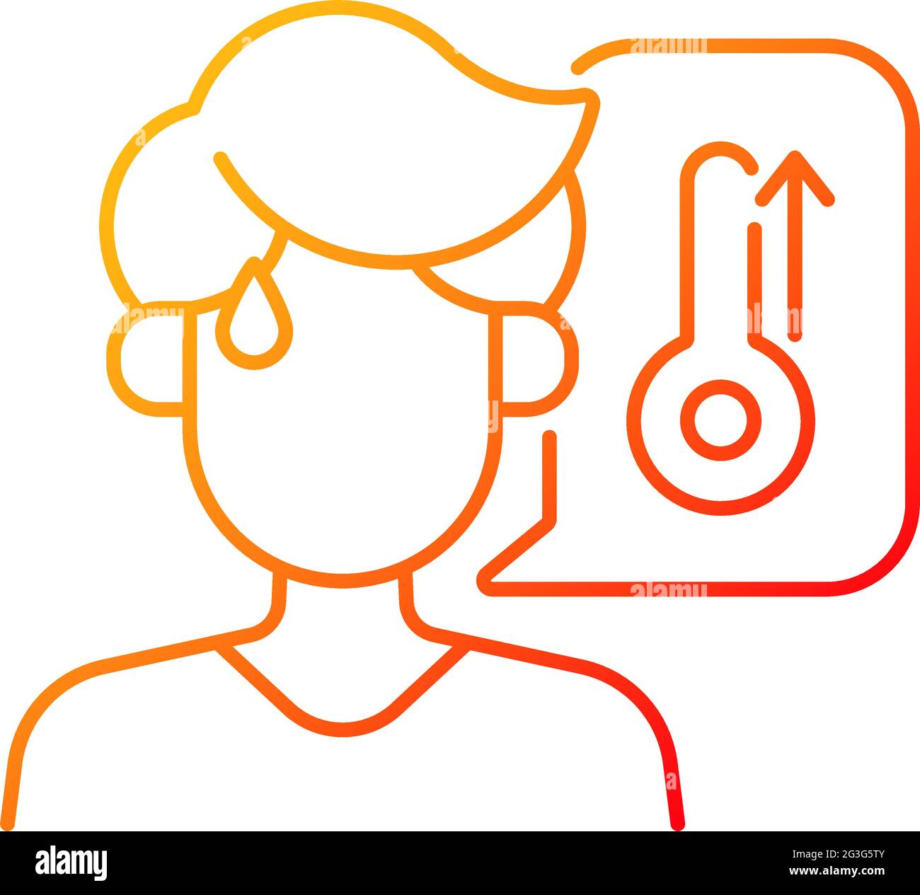 High body temperature gradient linear vector icon Stock Vector Image ...