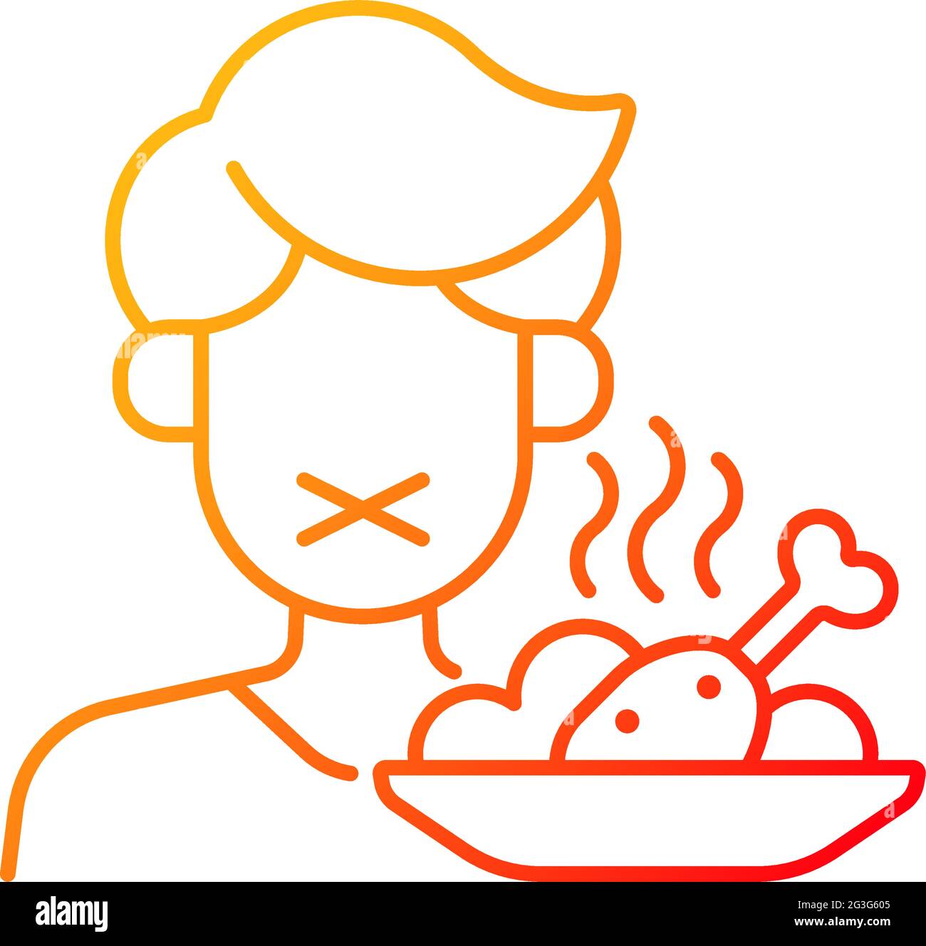 Loss of appetite gradient linear vector icon Stock Vector Image & Art ...