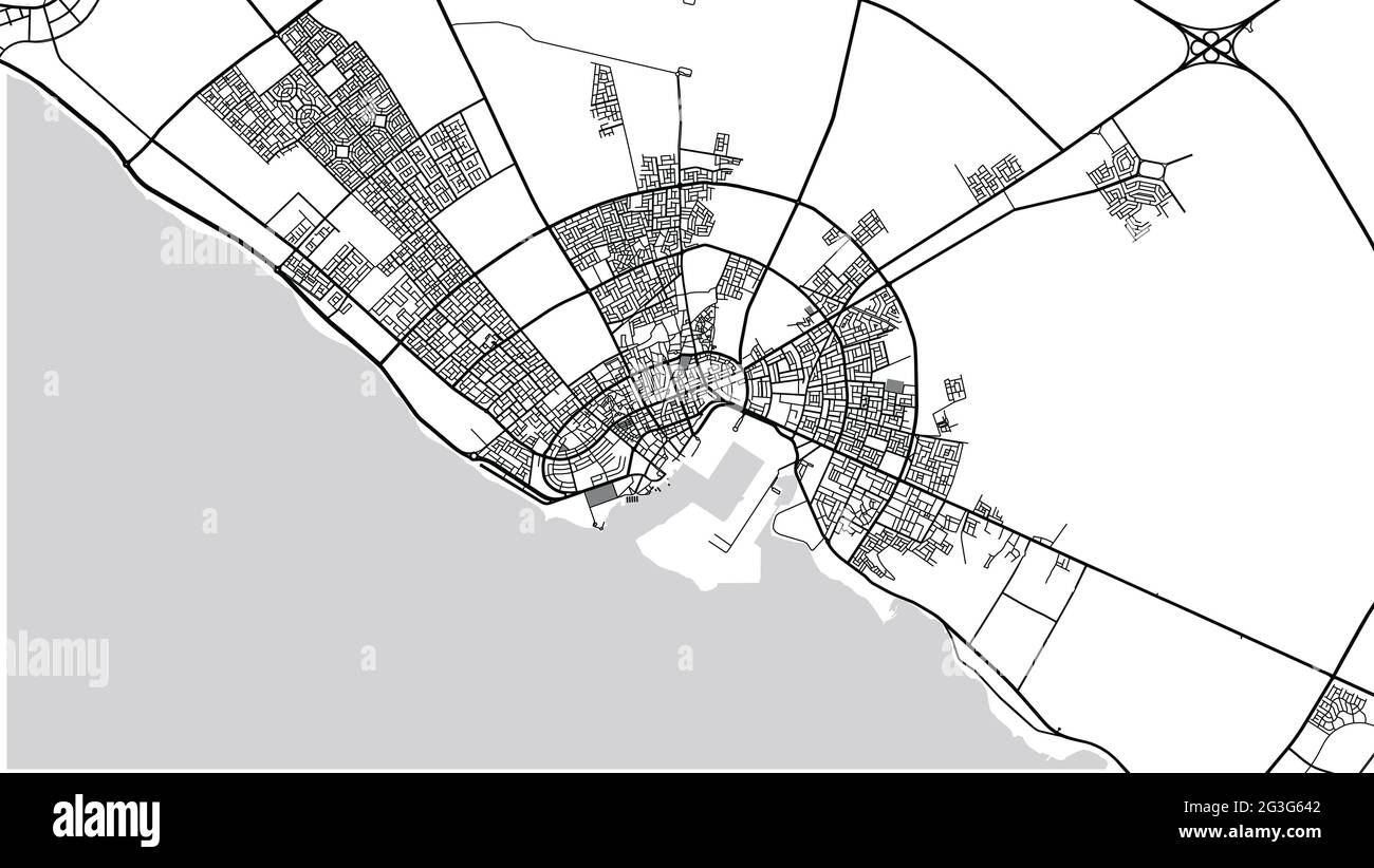 Urban vector city map of Yanbu, Saudi Arabia, Middle East Stock Vector ...