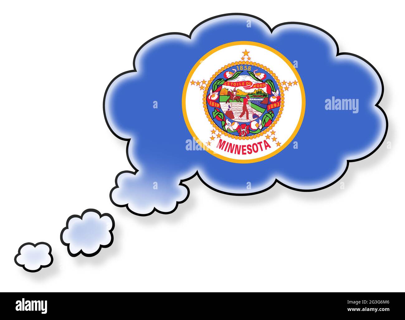 Flag in the cloud, isolated on white background Stock Photo - Alamy