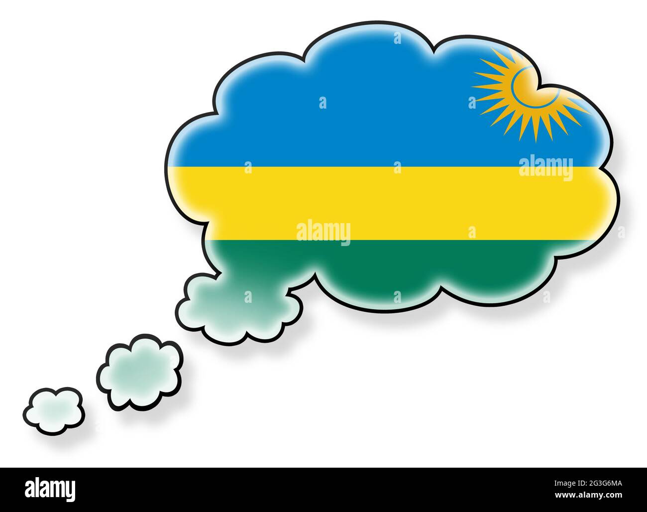 Flag in the cloud, isolated on white background Stock Photo - Alamy