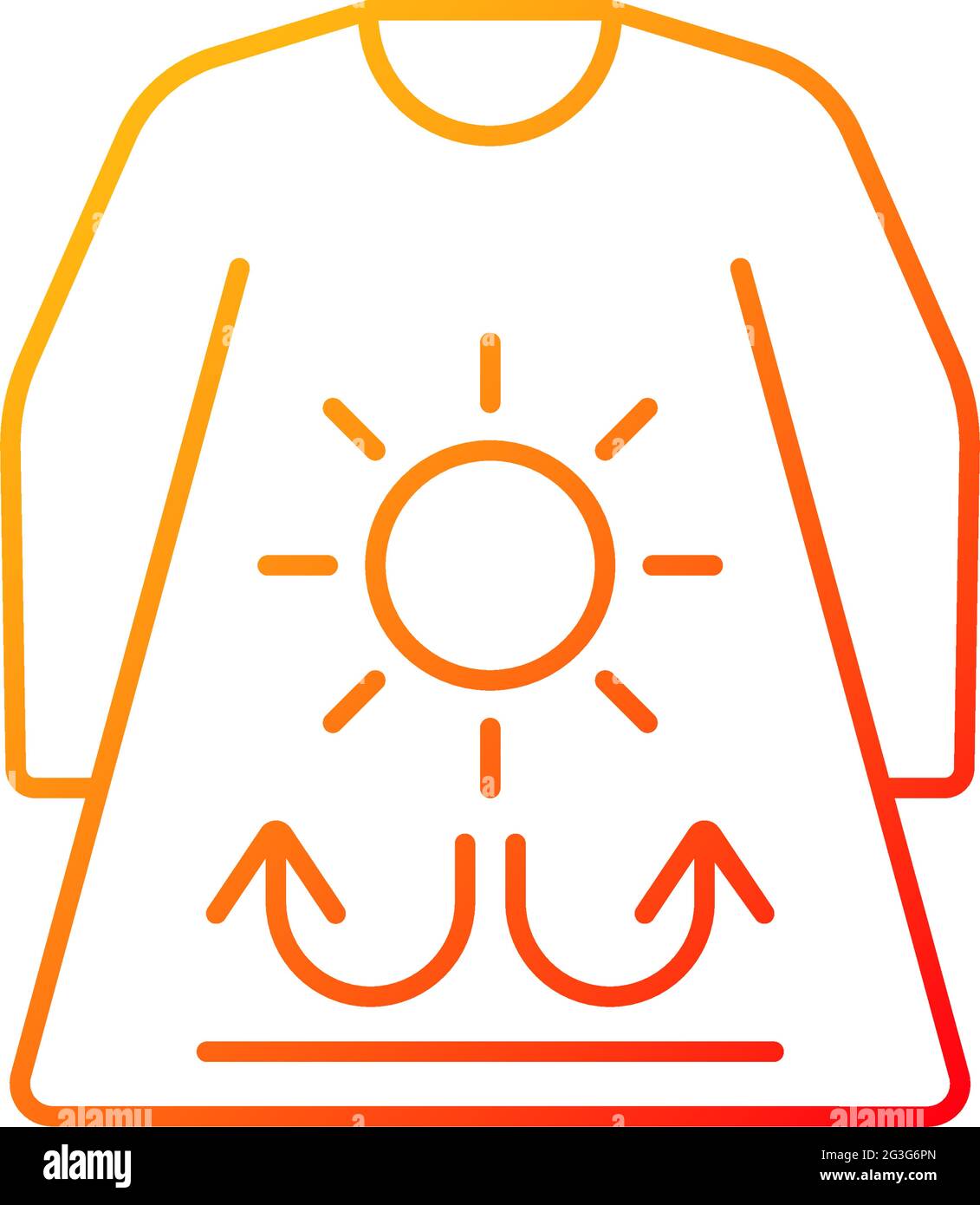 Long sleeves and loose clothing gradient linear vector icon Stock ...