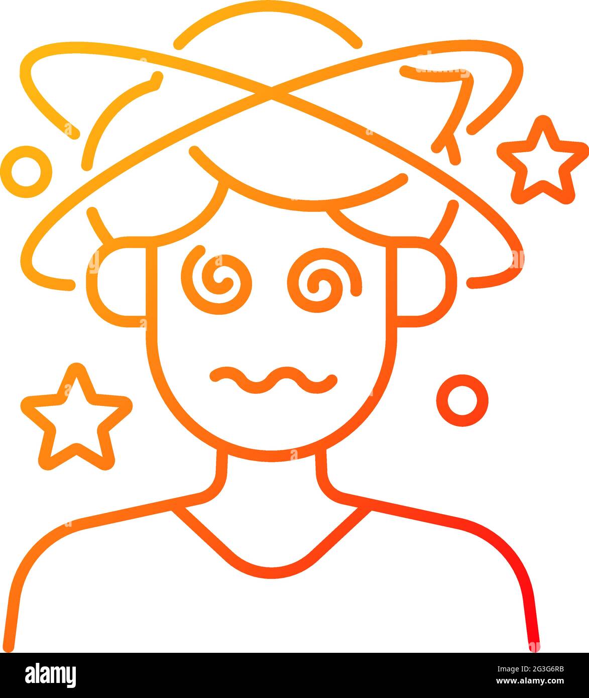 Dizziness and confusion gradient linear vector icon Stock Vector Image ...