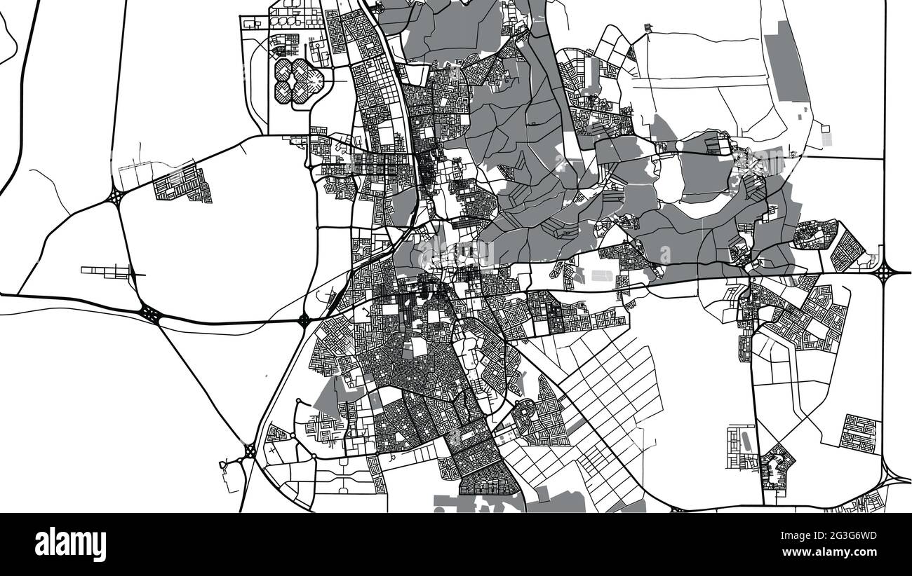 Urban vector city map of Al Hofuf, Saudi Arabia, Middle East Stock ...