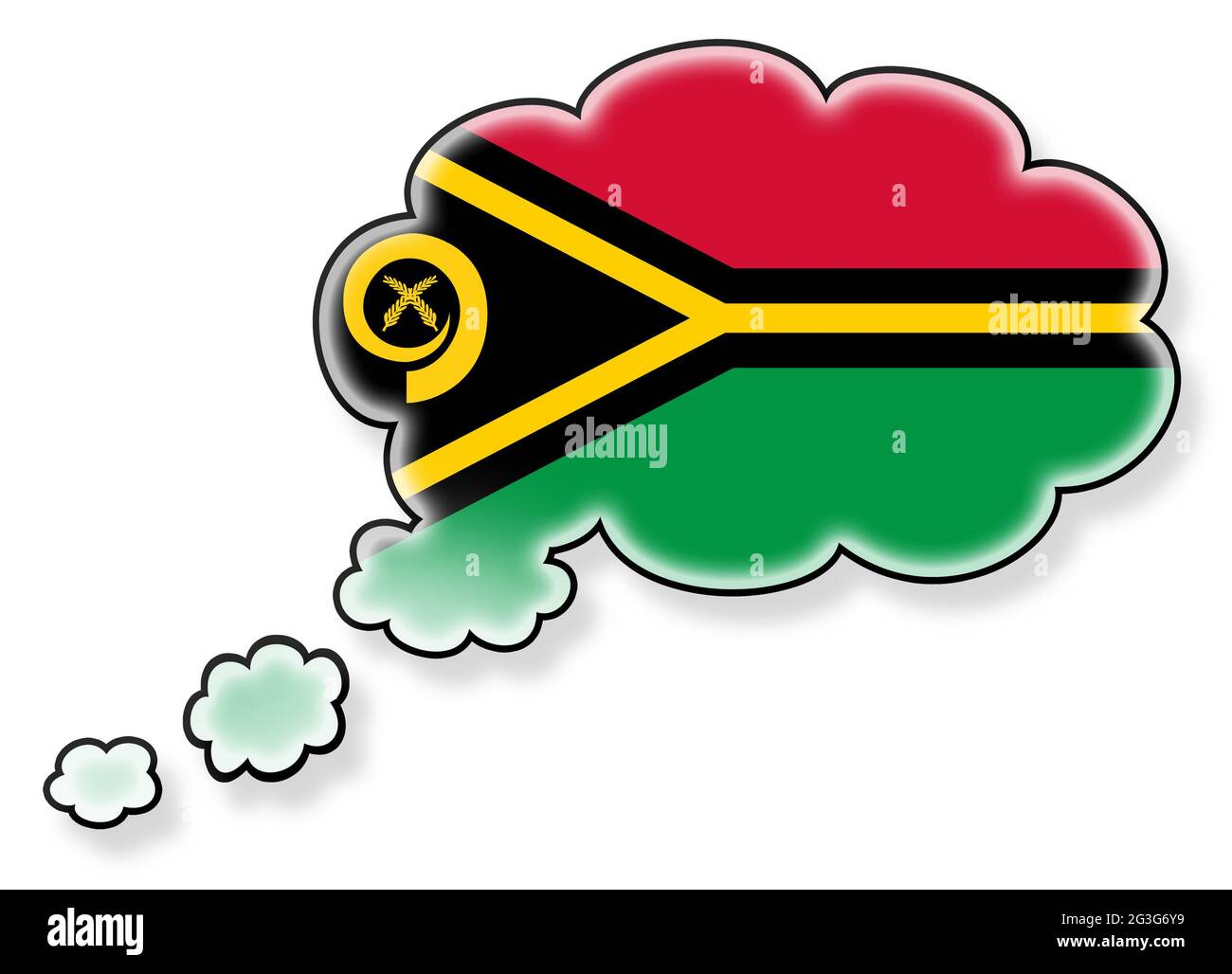 Flag in the cloud, isolated on white background Stock Photo - Alamy