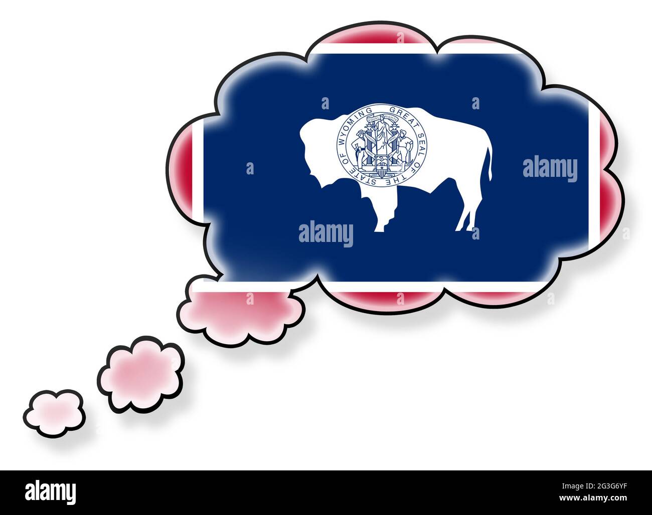 Flag in the cloud, isolated on white background Stock Photo - Alamy