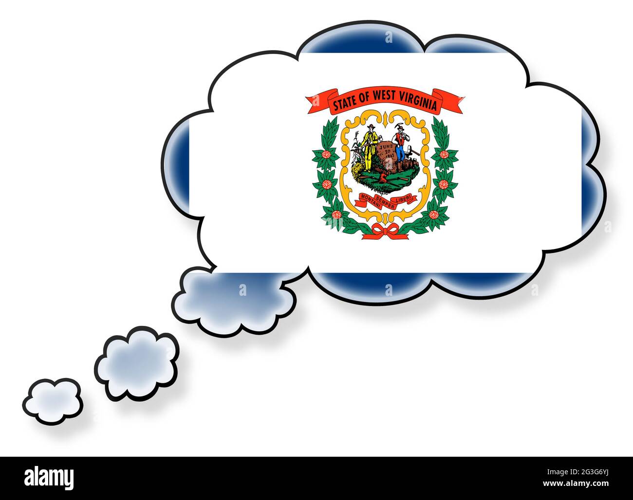 Flag in the cloud, isolated on white background Stock Photo - Alamy