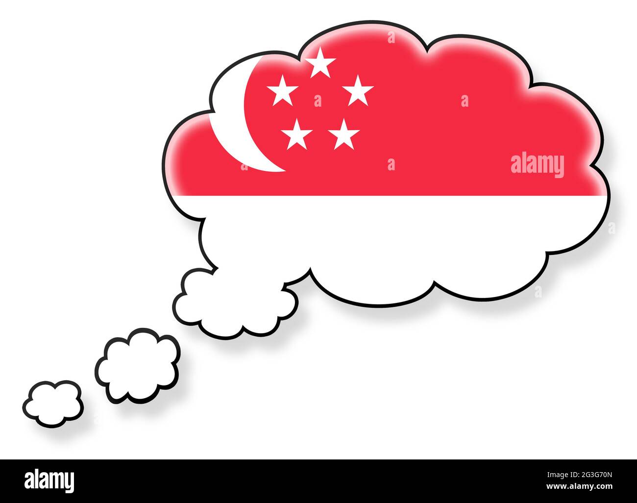 Flag in the cloud, isolated on white background Stock Photo - Alamy