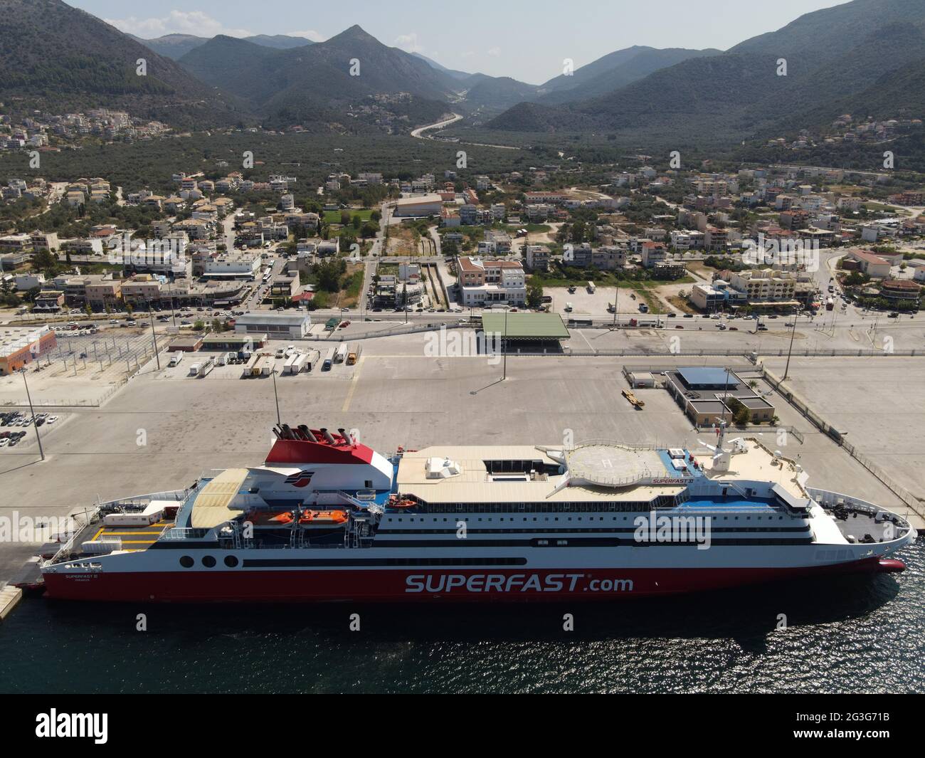 Aerial View Global Port Of Igoumenitsa City, Epirus, Greece, Superfast ...