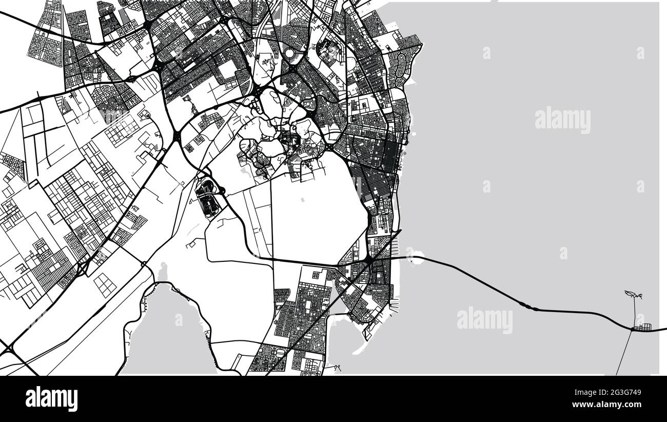 Urban vector city map of Khobar, Saudi Arabia, Middle East Stock Vector ...
