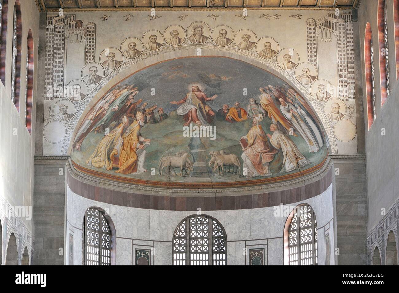 Italy, Rome, Aventino, Basilica di Santa Sabina, apse fresco by Taddeo ...