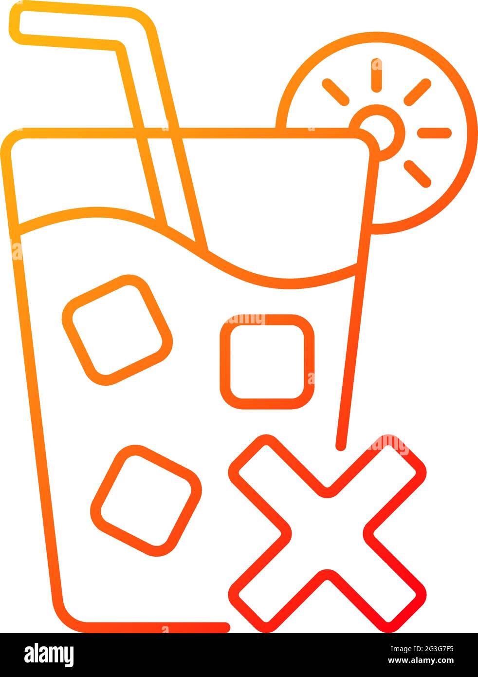 No cold drinks gradient linear vector icon Stock Vector Image & Art - Alamy