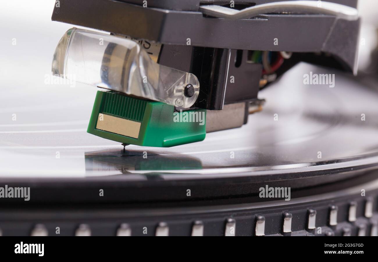 Details of an old pick-up player Stock Photo - Alamy