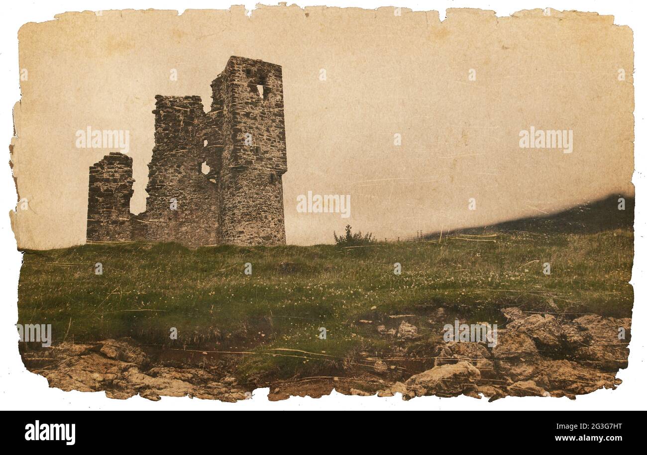 Landscape ruins old castle Cut Out Stock Images & Pictures - Alamy