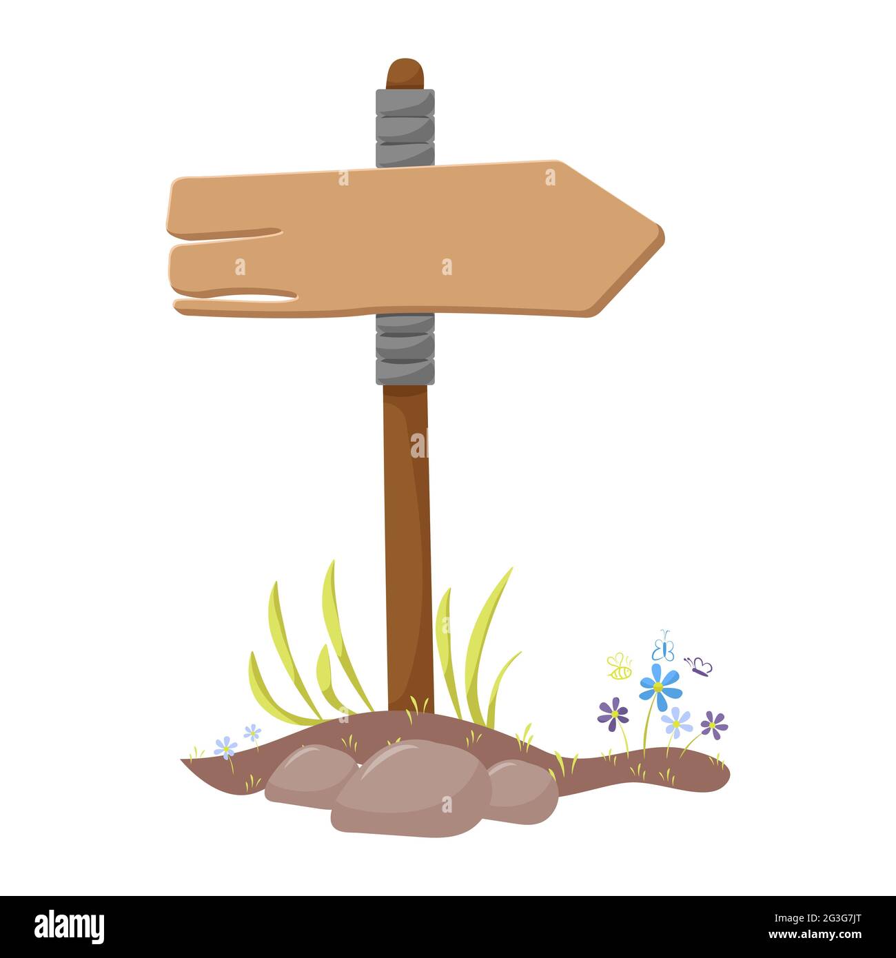 Wooden signpost illustration. Isolated on white background Stock Vector ...