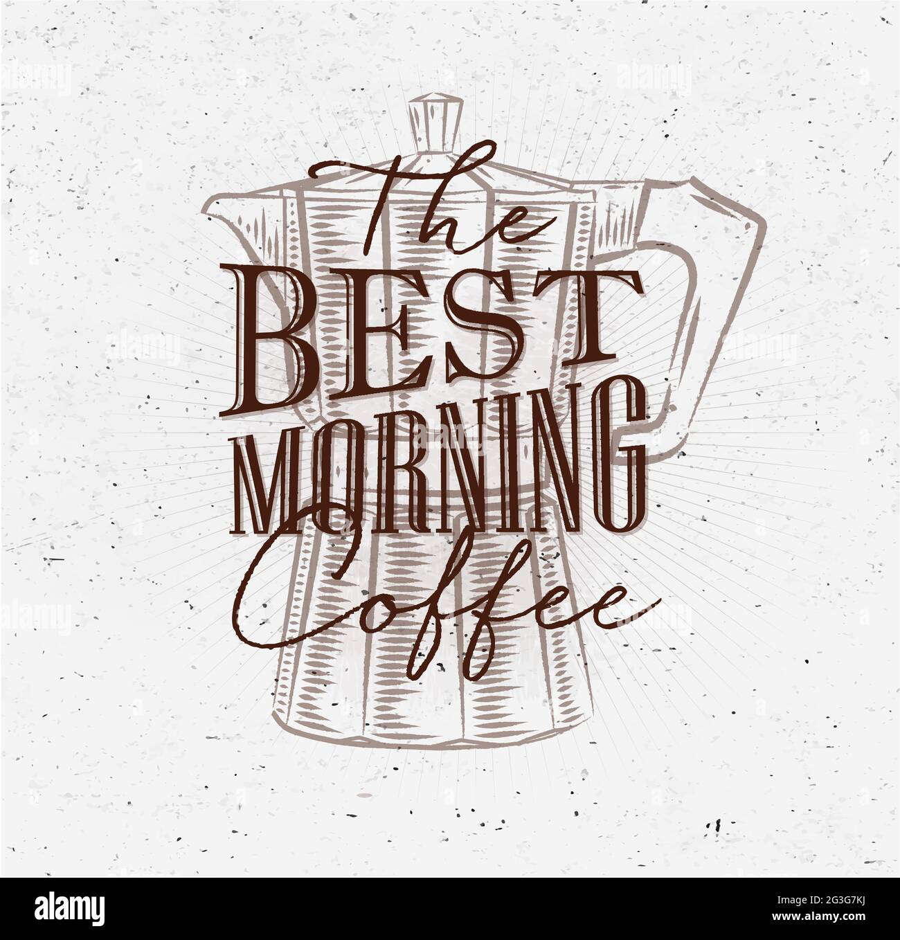 Poster coffee lettering the best morning coffee in vintage style ...