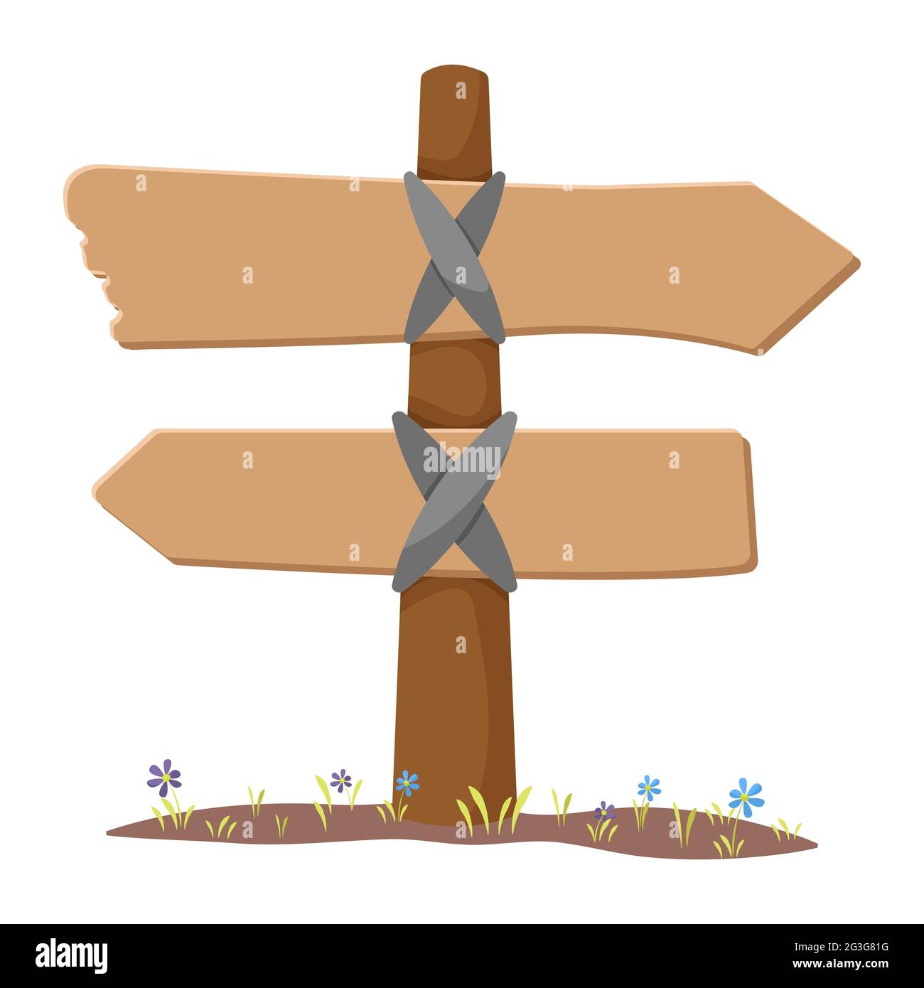 Wooden signpost illustration. Isolated on white background Stock Vector ...