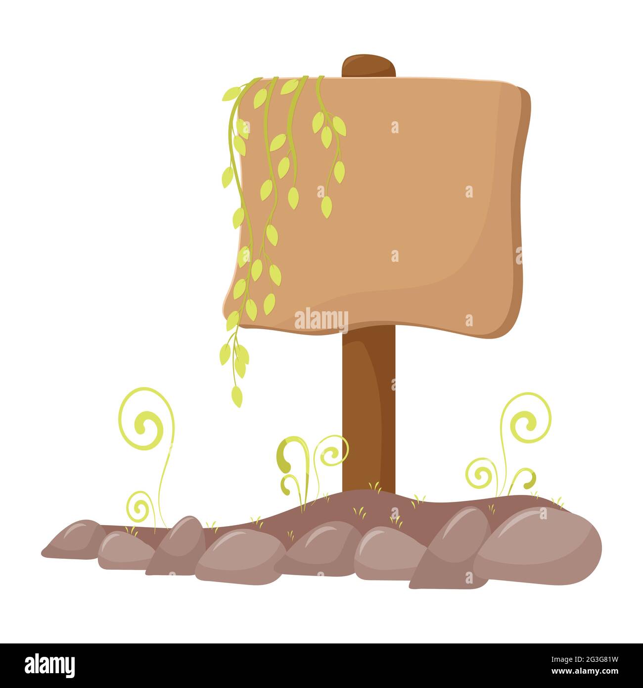 Wooden signpost illustration. Isolated on white background Stock Vector ...