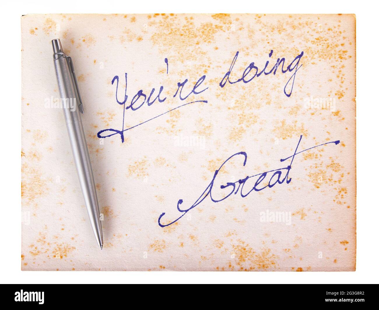 Old paper grunge background - You're doing great Stock Photo - Alamy