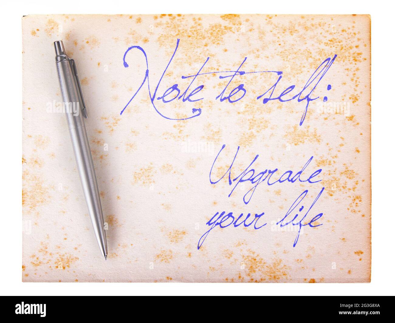 Old paper grunge background - Upgrade your life Stock Photo - Alamy