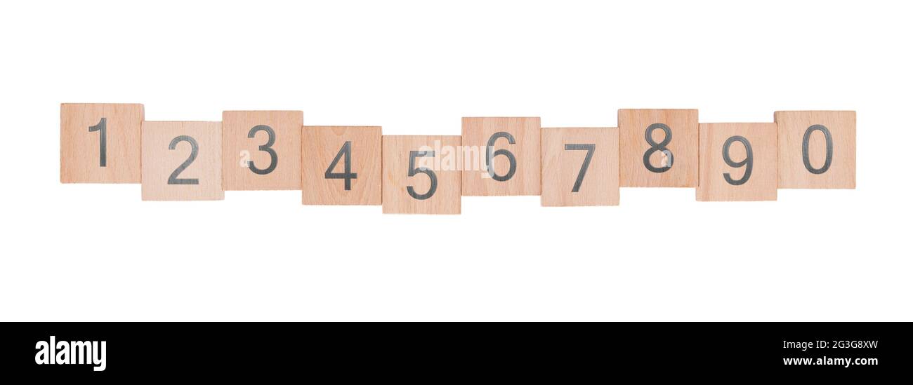 Ten childâ€™s wooden blocks Stock Photo - Alamy