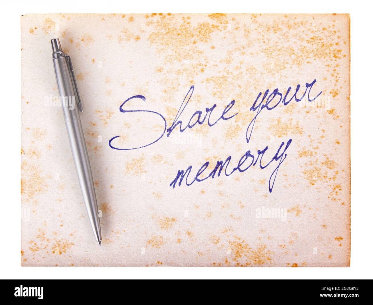 Old paper grunge background - Share your memory Stock Photo - Alamy