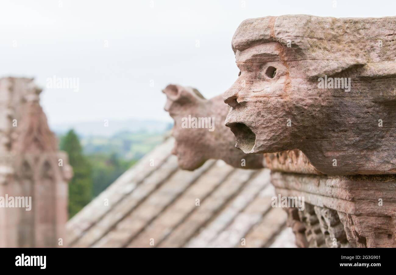Heavily eroded drain on top of a ruin Stock Photo - Alamy