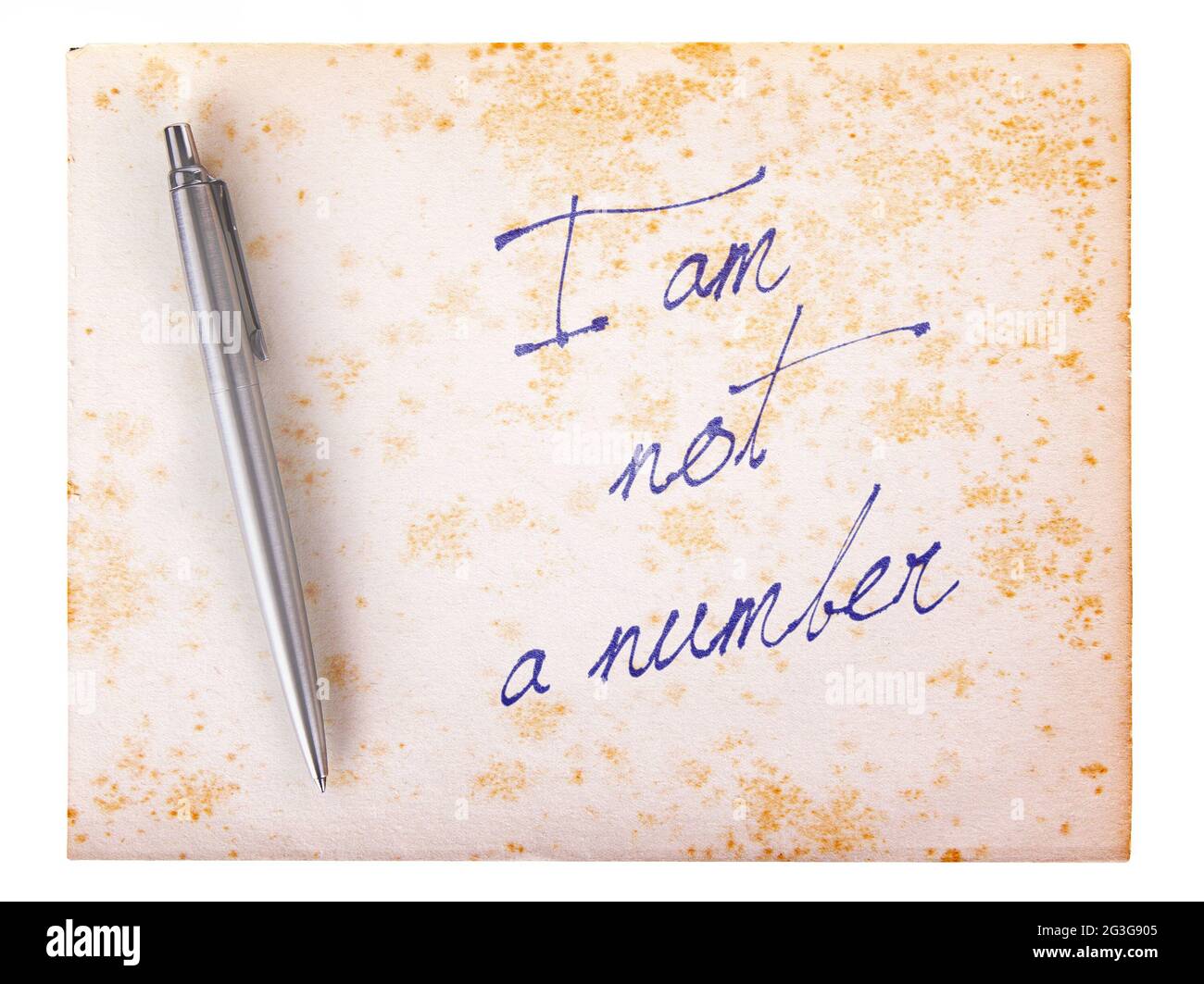 Old paper grunge background - I am not a number Stock Photo - Alamy
