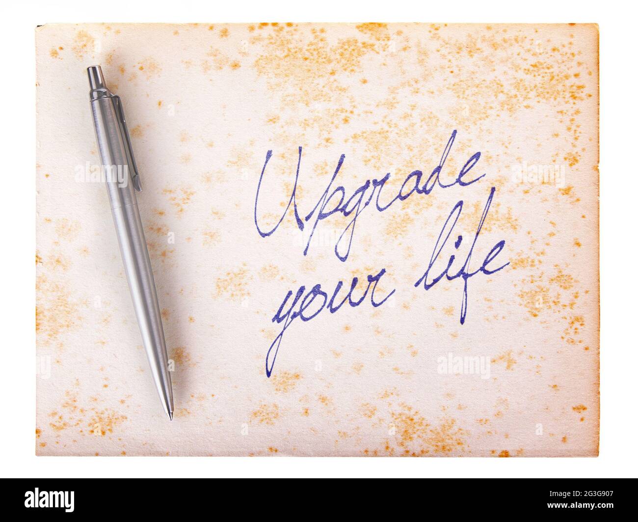 Old paper grunge background - Upgrade your life Stock Photo - Alamy