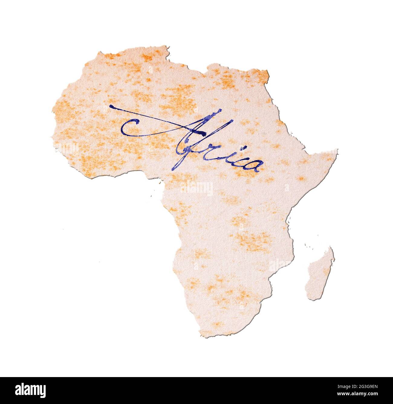 Africa - Old paper with handwriting Stock Photo - Alamy