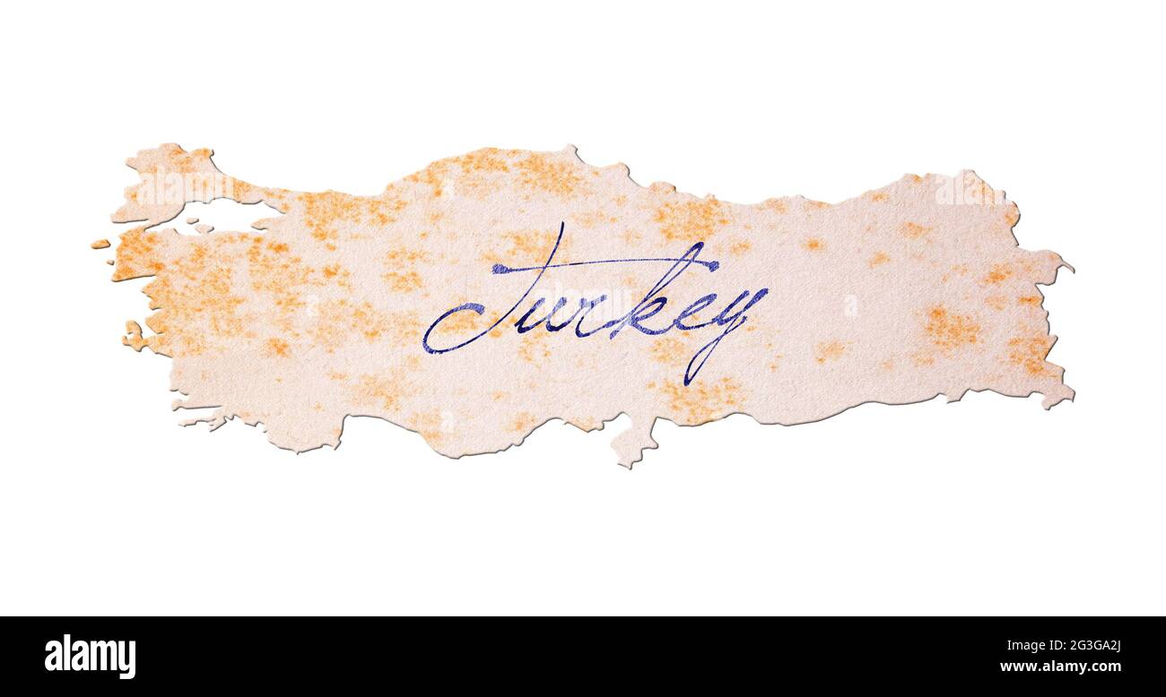Turkey old paper with handwriting Cut Out Stock Images & Pictures - Alamy