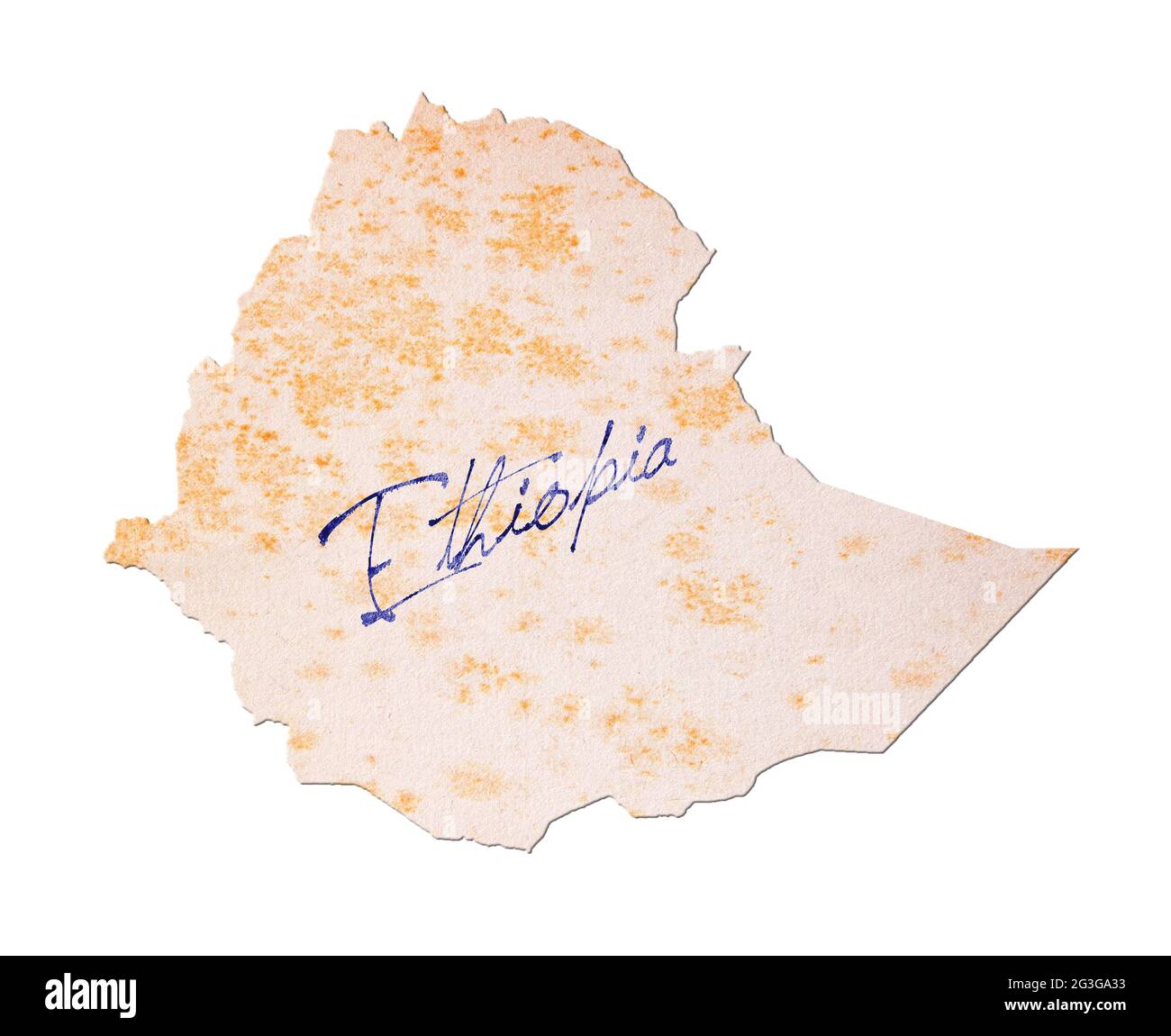 Ethiopia - Old paper with handwriting Stock Photo - Alamy