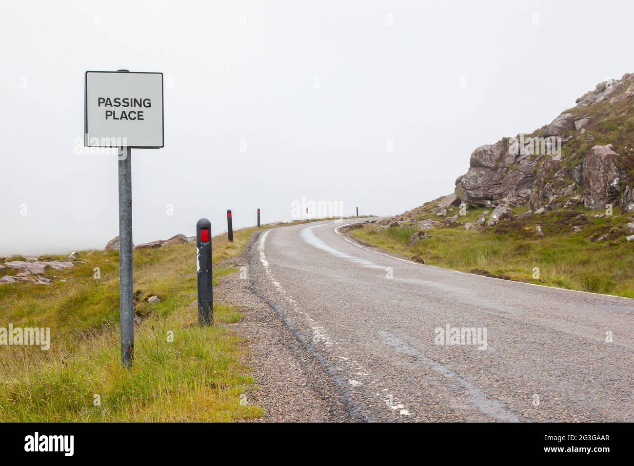 Passing Place Sign at the side of the road Stock Photo - Alamy