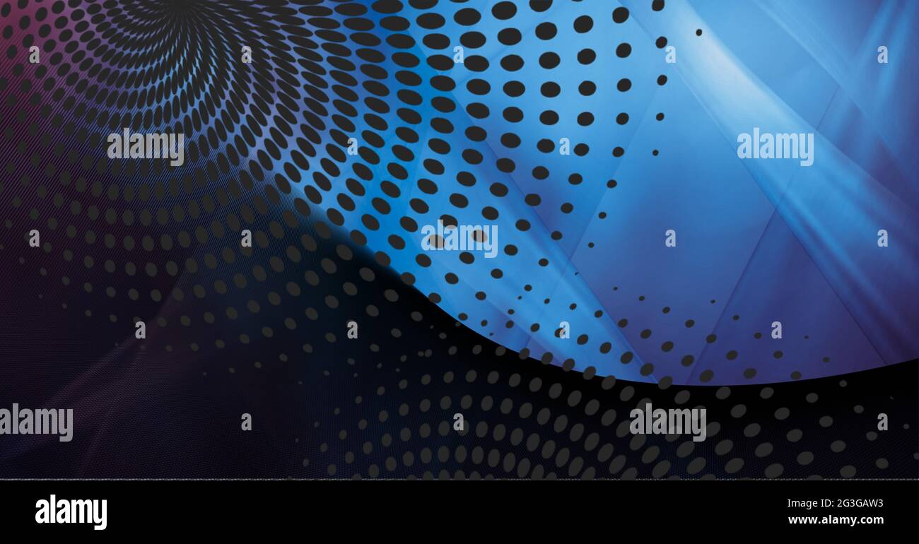 Digitally Generated Image Of Multiple Dots Against Blue Technology Background Stock Photo Alamy