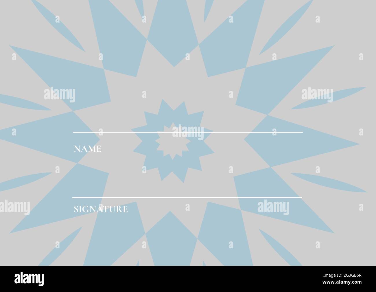 Name and signature text with white lines and copy space with floral ...