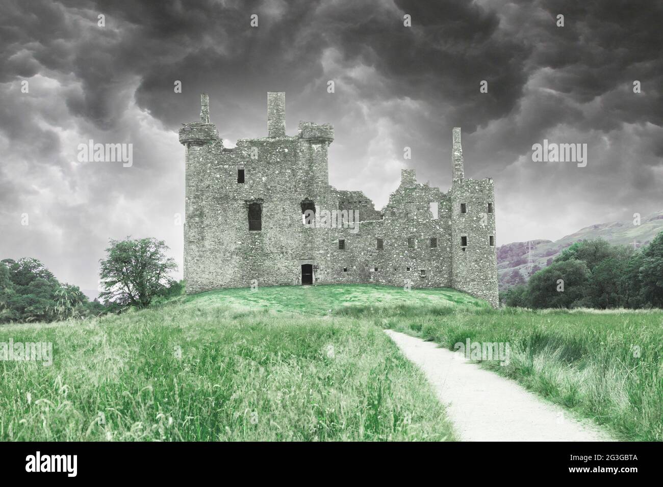 Ruins of an old castle Stock Photo - Alamy