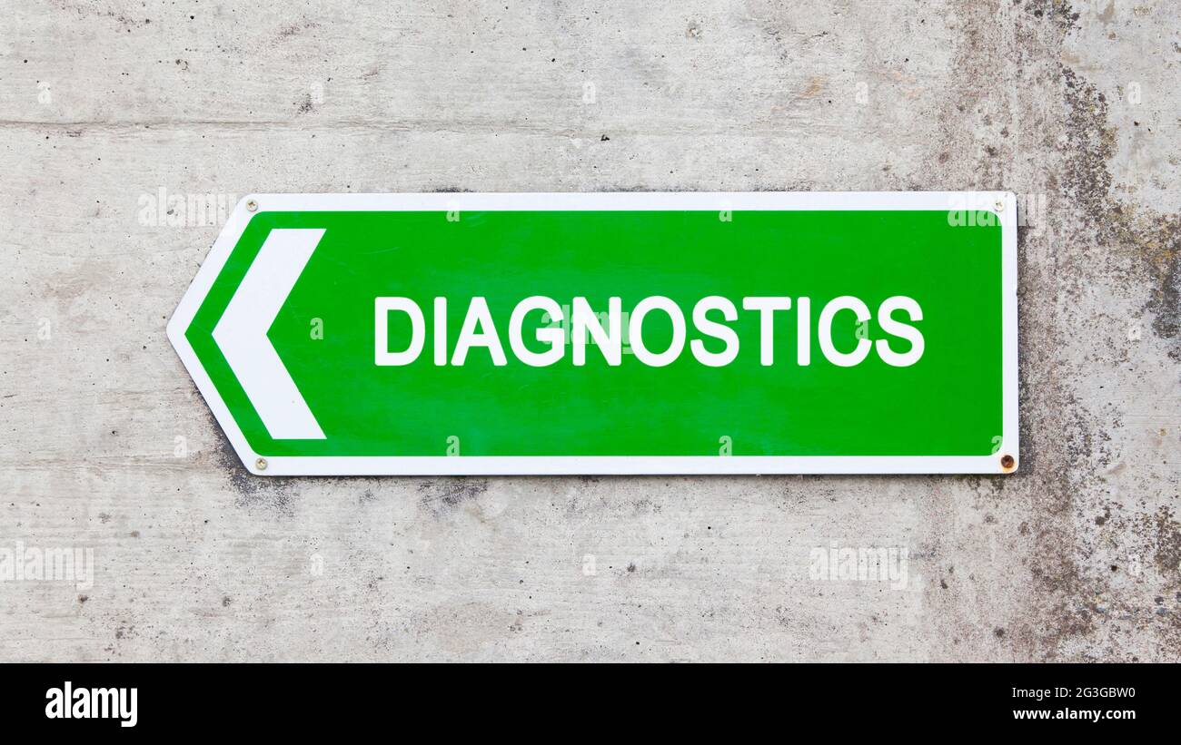 Green sign - Diagnostics Stock Photo - Alamy