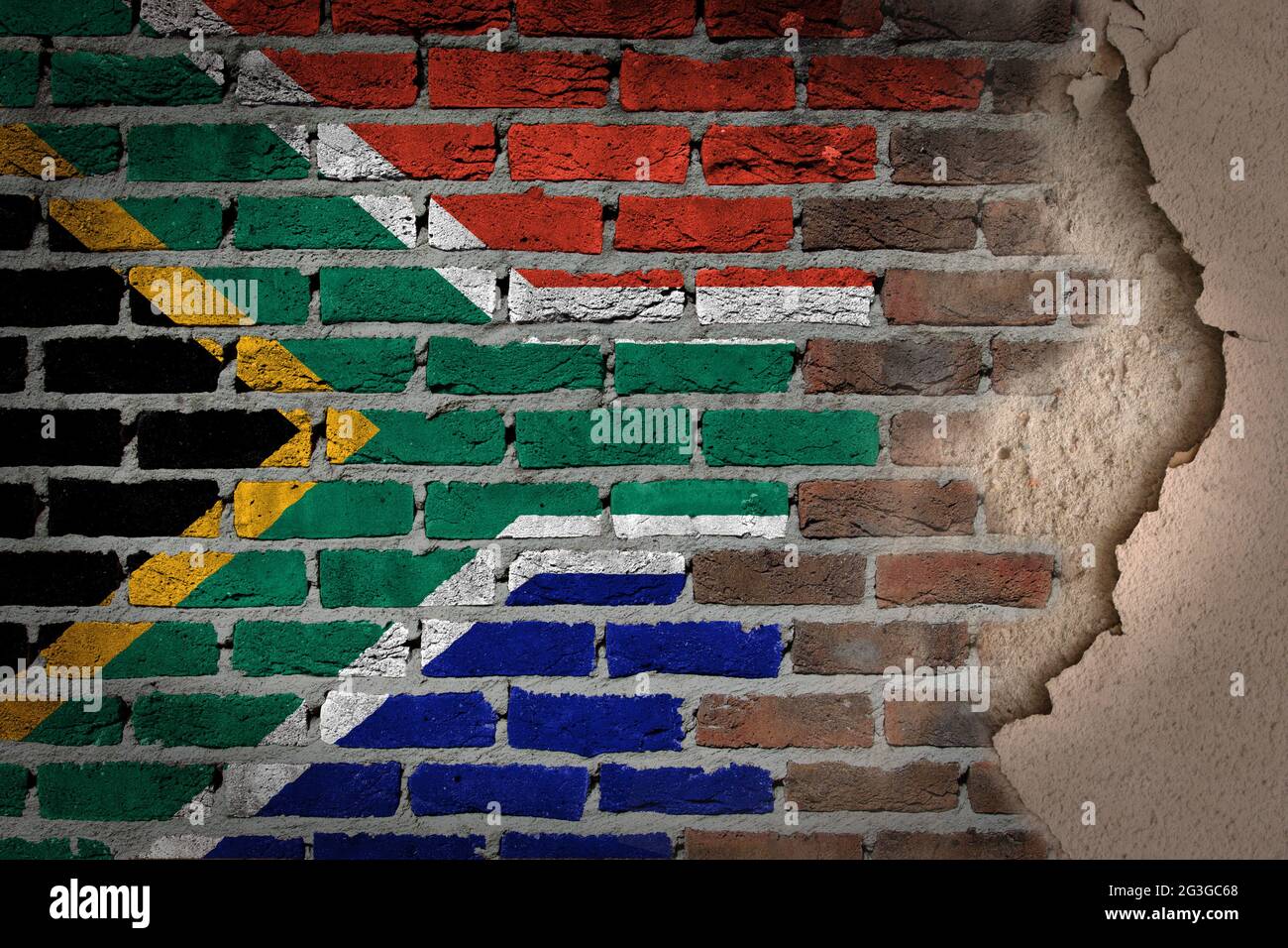Dark brick wall with plaster - South Africa Stock Photo - Alamy