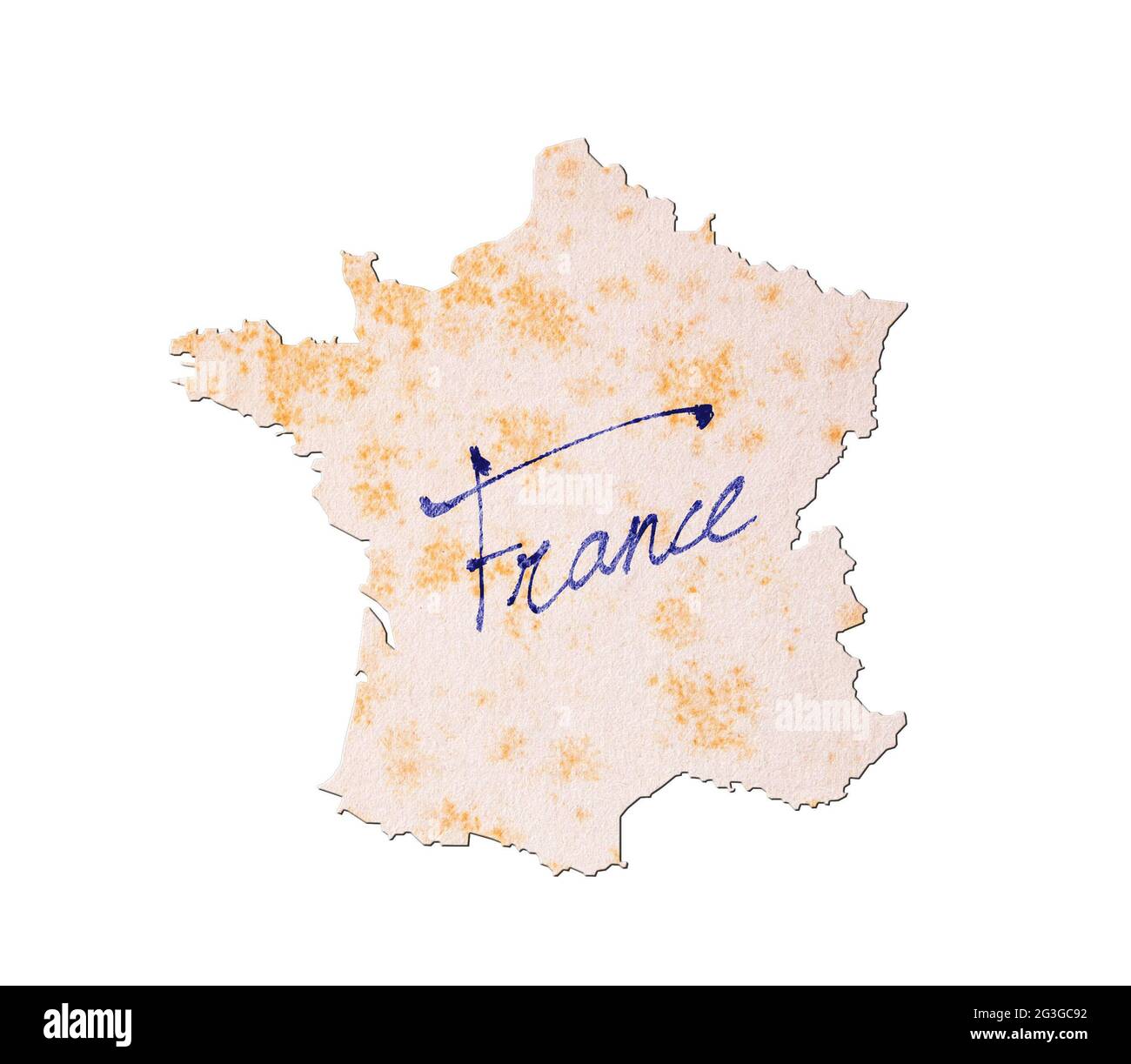 France - Old paper with handwriting Stock Photo - Alamy