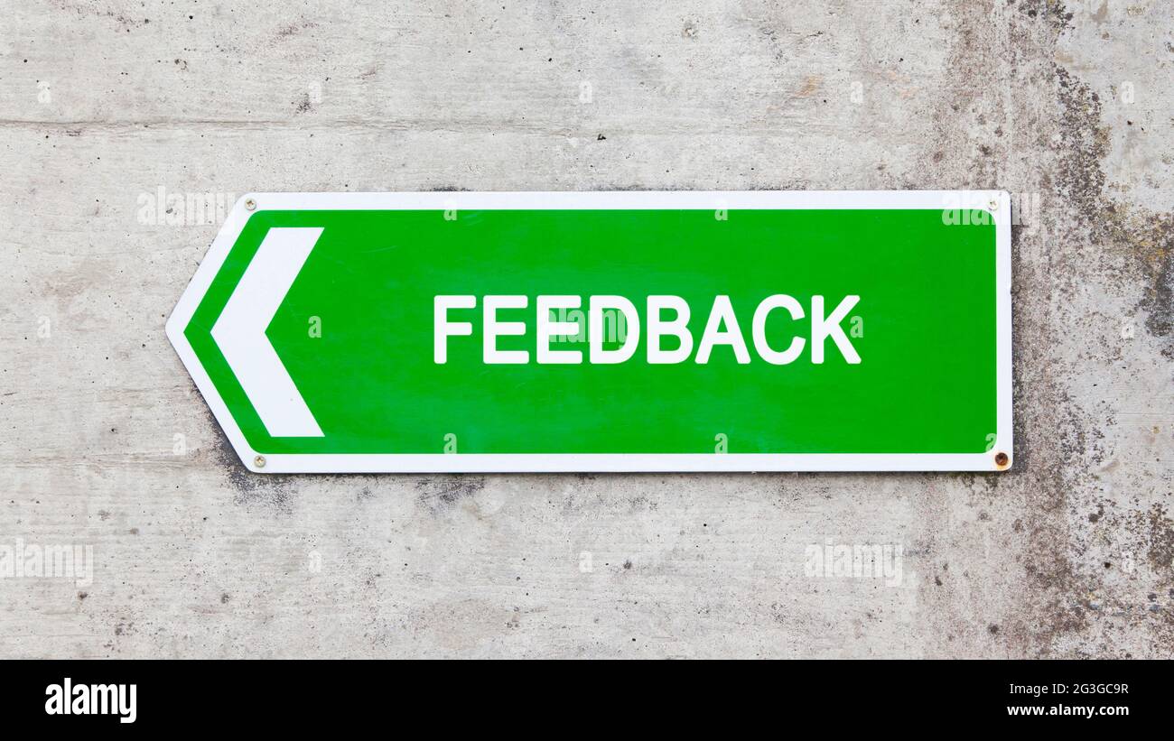 Green sign - Feedback Stock Photo - Alamy
