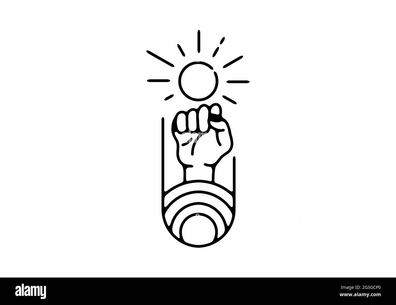 Raised fist art design Cut Out Stock Images & Pictures - Alamy